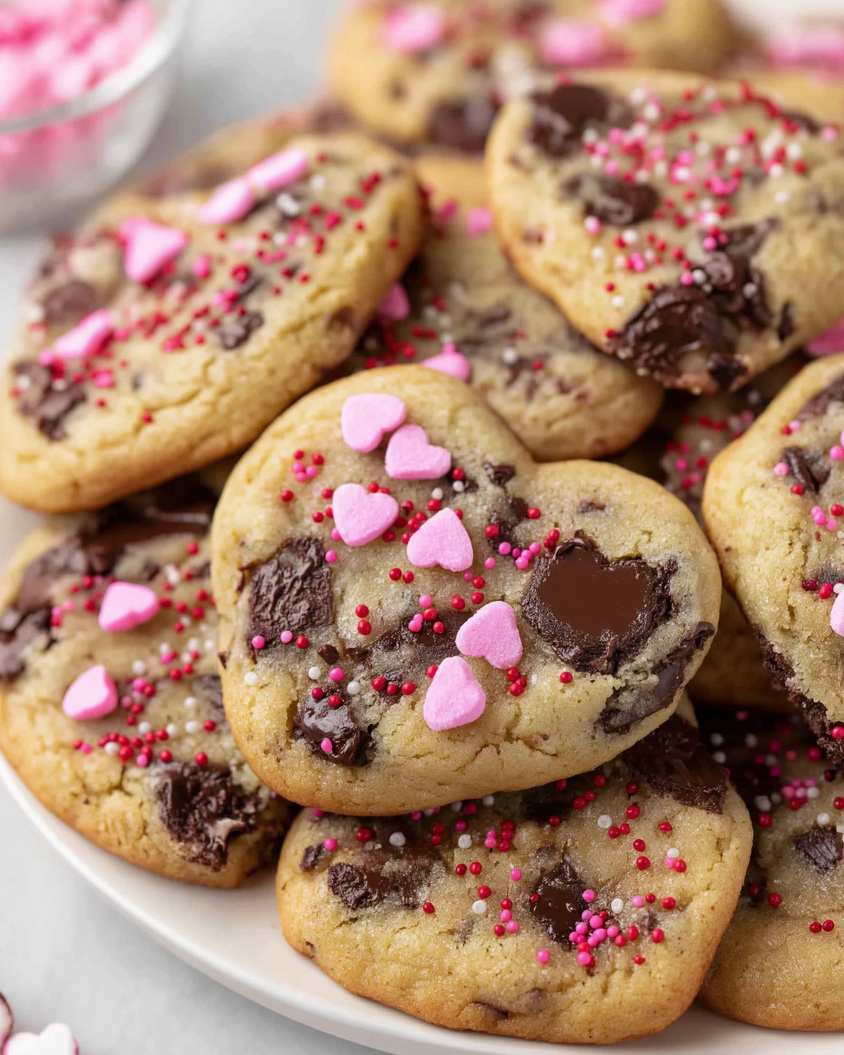Heart-Shaped Chocolate Chip Cookies for Valentine's DayHeart-Shaped ...