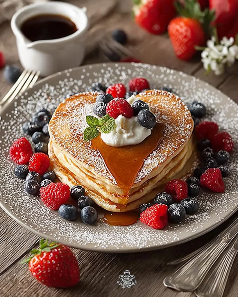 Heart-Shaped Pancakes with Berries | Romantic Breakfast Idea5 Simple ...